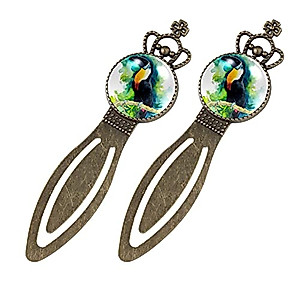 2 Pack Metal Bookmarks, Bookmark for Book Lovers, Readers, Writers, Women, Men, Watercolor Toucan Tropical Animal