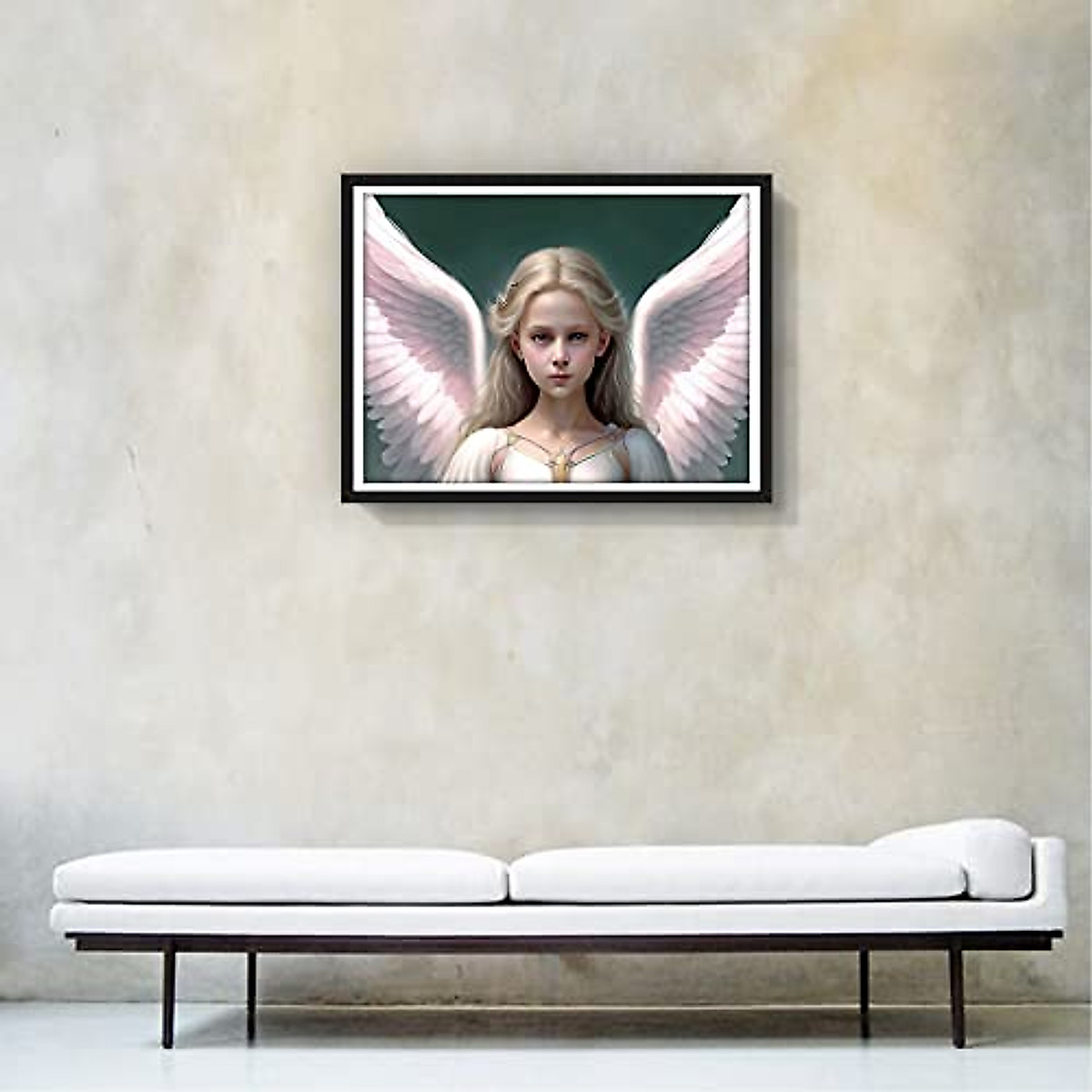 NIHO-JIUMA Diamond Painting Kits Angel Wings Girl, 5D Full Drill Diamond Art Kits Painting Gifts for Adult, Home Decor (12x16 Inches)