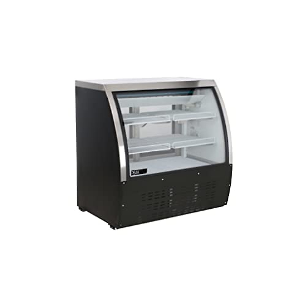 PEAKCOLD Small Curved Glass Deli Case; Meat or Seafood Display Showcase; 36" W