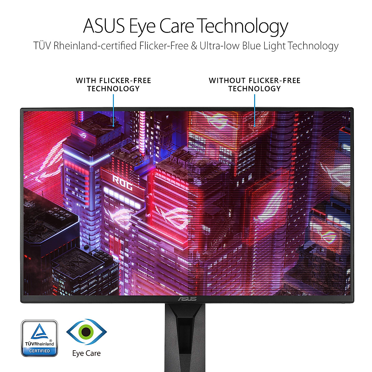 ASUS VG258QR 24.5” Gaming Monitor, 1080P Full HD, 165Hz (Supports 144Hz), G-SYNC Compatible, 0.5ms, Extreme Low Motion Blur, Eye Care, DisplayPort HDMI DVI-D,Black (Renewed)