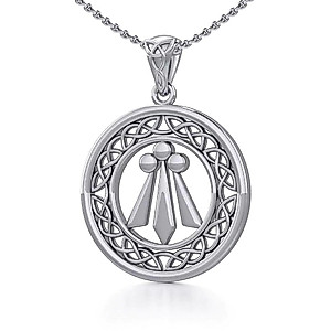 PETER STONE JEWELRY Awen The Three Rays of Light with Celtic Silver Pendant TPD5305