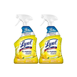LYSOL All-Purpose Cleaner, Sanitizing and Disinfecting Spray, To Clean and Deodorize, Lemon Breeze Scent, 32oz, Pack of 2