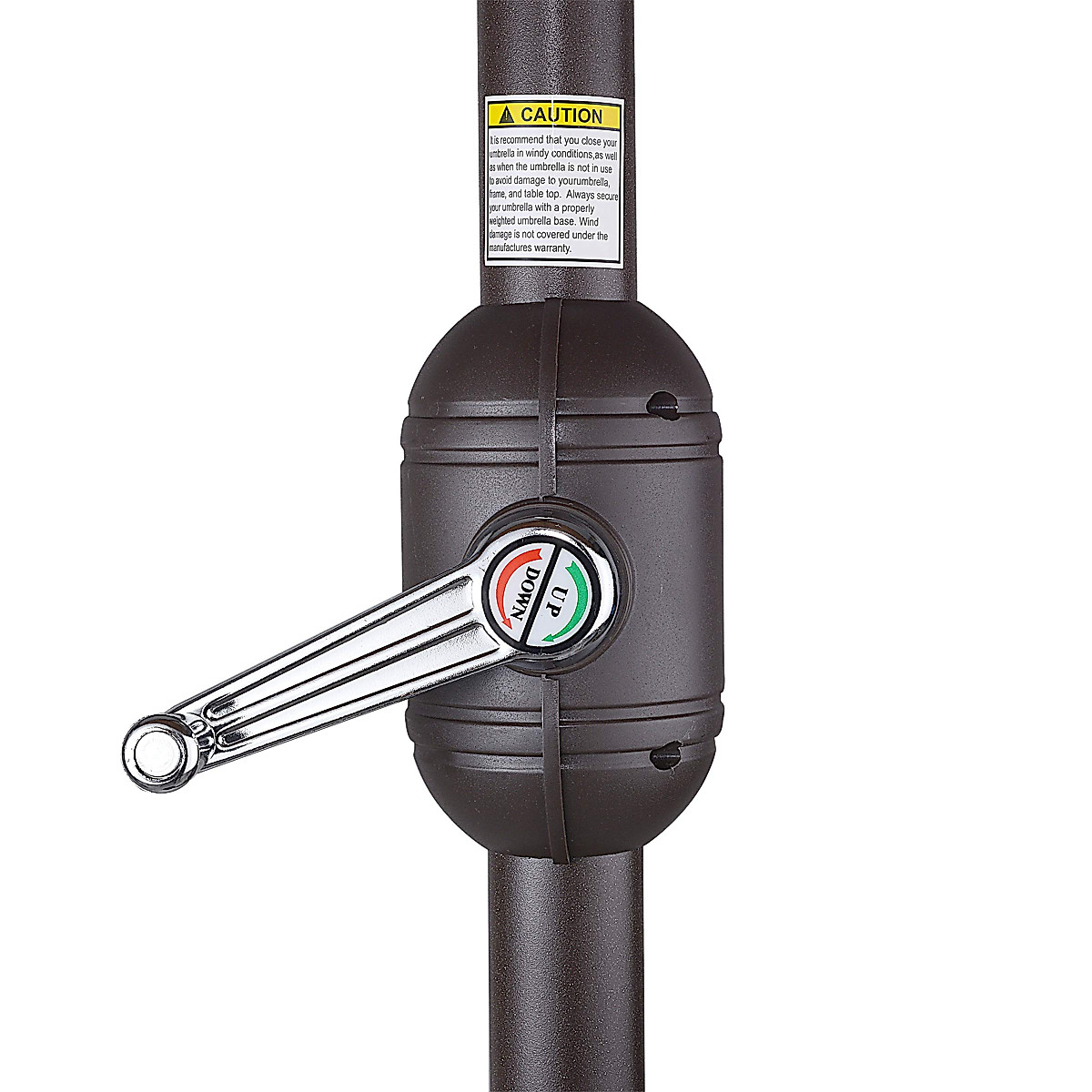 Villacera 83-OUT5464 9' Outdoor Patio Half 5 Ribs Fade Resistant Condo or Townhouse Umbrella in Brown, Height: 7’ 11”. Canopy Diameter (Coverage Area): 9 ft