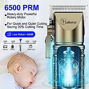 Hatteker Professional Hair Clipper Beard Trimmer Kit for Men Cordless Hair Trimmer Shaver Barber Clipper T-Blade Trimmer Nose Trimmer Grooming Kit