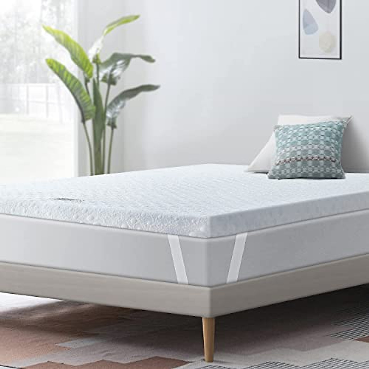 BedStory 4 Inch Memory Foam Mattress Topper Full Size, Pain Relief Gel-Infused Cooling Pad, Firm Bed Topper with Skin-Friendly Bamboo Cover, Non-Slip, CertiPUR-US Certified, for Kid Elder Couple