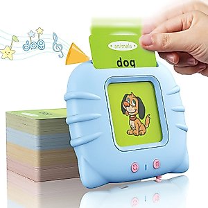 WANIWU Kids Toys Flash Cards Educational Toys for 2-6 Years, 112 Pcs 224 Words Learning Toys Birthday Gift(Blue)