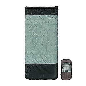 Klymit Wild Aspen Lightweight Rectangle Sleeping Bag, 20°F Sleeping Bag for Camping, Hiking, and Backpacking in Cold Weather, Green