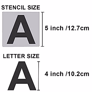 4 Inch Letter Stencils and Number Stencils for Painting - 40 Pcs Alphabet Stencils for Crafts Reusable –Large Stencil Letters for Wood, Walls, Fabric, Rock, Chalkboard, Signage DIY School Art Projects