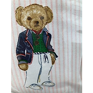 POLO RALPH LAUREN Teddy Bear Sweater Girls Pink Stripe King Comforter Set with 2 King Shams