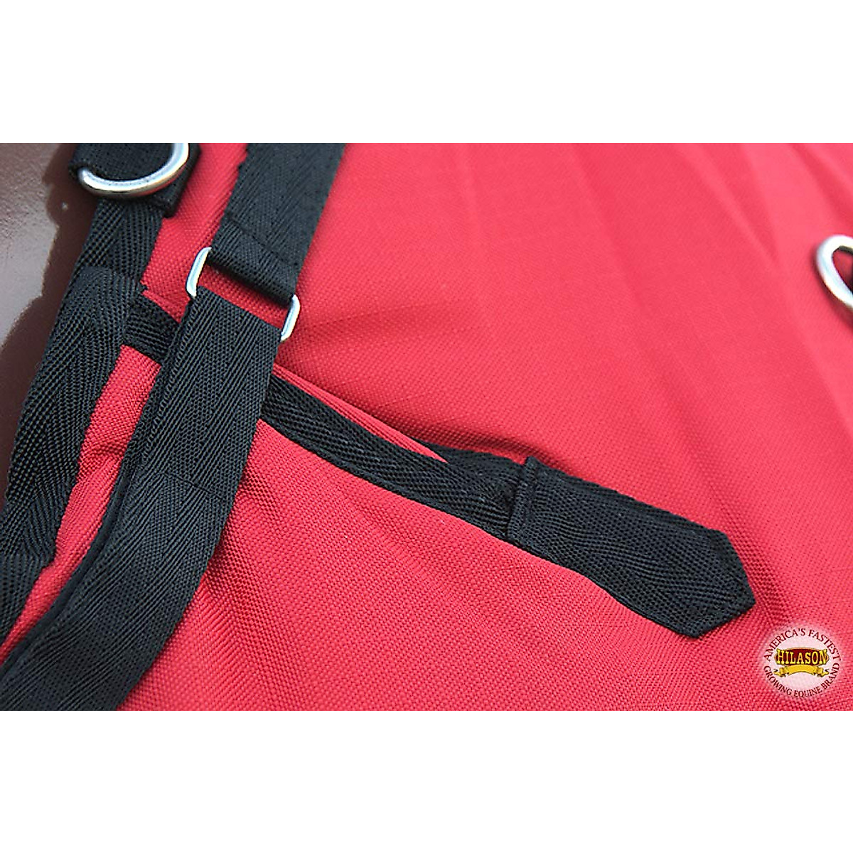 HILASON 600D Winter Waterproof Poly Horse Blanket Belly Wrap Red | Horse Sheet | Horse Turnout Sheet | Horse Sheets for Winter | Waterproof Turnout Sheets for Horses