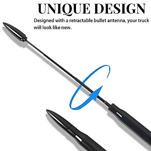 zipelo Short Antenna, 5.5 Inch Car Antenna Heavy Duty Replacement, Universal Car Accessories Exterior, Auto Radio AM/FM Reception Retractable Antenna Compatible with Most Trucks, Pickup, SUV