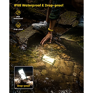 Glocusent Survival Camping Lantern, 106LED with 5 Brightness, Up to 1200LM, 3 Modes & SOS, Rechargeable for 80hrs, IP68 Waterproof, Small & Light, Emergency Light for Blackout, Hurricane, Hiking