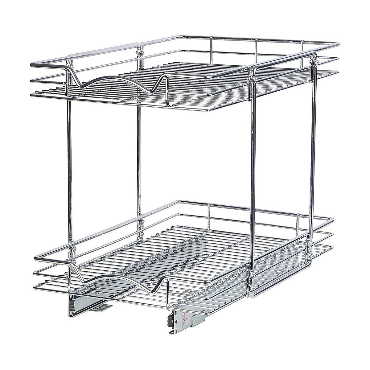 Hold N’ Storage 2 Tier Pull Out Cabinet Organizer Shelves – Heavy Duty Metal with 5 Year Limited Warranty -15"W x 21"D x 17-3/4"H