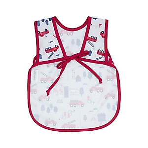 BapronBaby Be Brave - Firefighter Bapron - No Neck Tie Safer Bib for Baby & Toddler - Soft Waterproof Stain Resistant - Machine Washable - Sz Baby/Toddler 6m-3T
