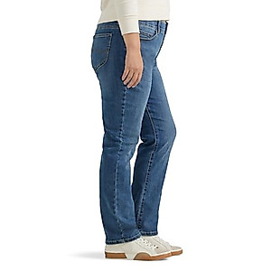 Lee Women's Plus Size Ultra Lux Comfort with Flex Motion Straight Leg Jean Juniper 18W Medium