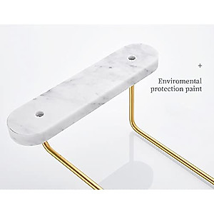 Towel Rack Hand Towel Bar Marble Bathroom Towel Holder Rustproof Wall Mount Brass, Bathroom Hardware Accessories Towel Shelf (Color : Double Pole)