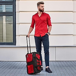 Dejuno 20-Inch Carry-on Rolling Duffle Bag, Red, One Size