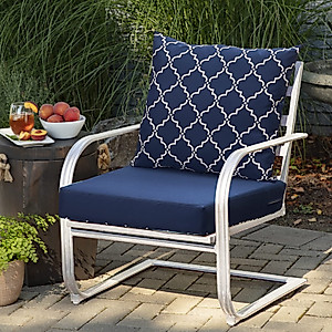 Nigoone Outdoor Cushions Set for Patio Furniture, 24×24 Deep Seat and Back Cushions, Replacement Patio Chair Cushions with All Weather Removable Cover, 2-Piece,Navy Blue