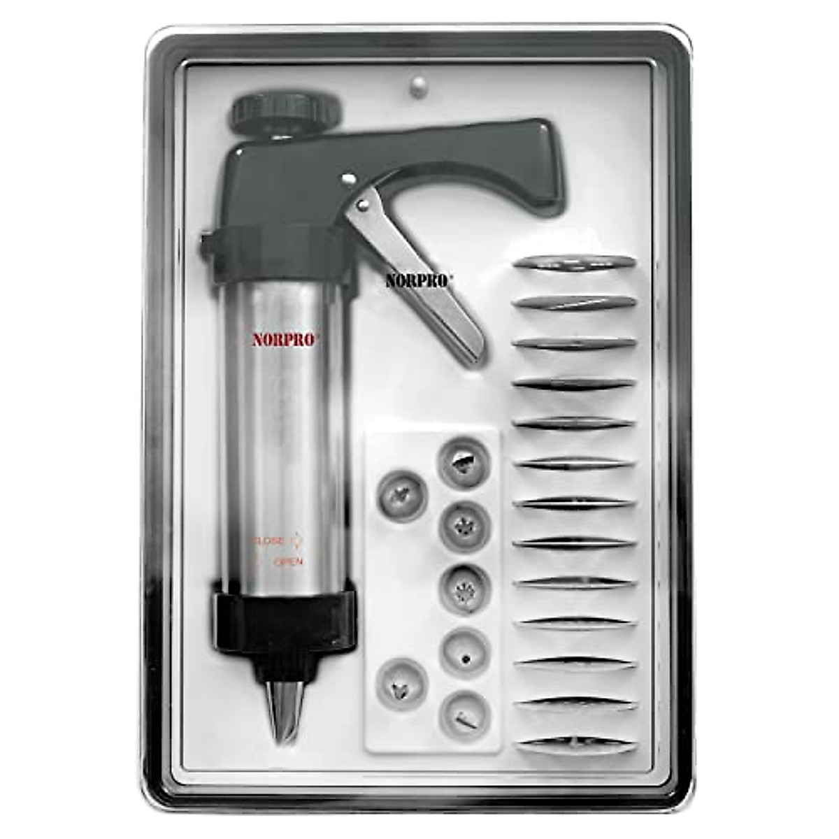 Norpro S/S Cookie/Icing Press with Case, Black