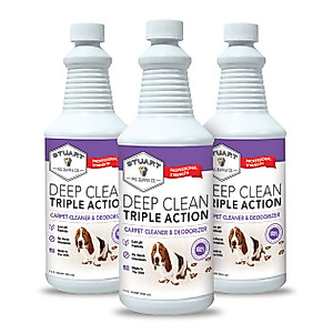 Stuart Pet Supply Co. Professional Strength Deep Clean (Gal.) 3X Carpet Cleaner Solution & Deodorizer, Concentrated Encapsulating Carpet Shampoo, Pet Odor & Dirty Carpet Cleaning Solution 128 fl oz.