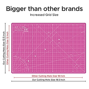 Elan Cutting Mat A3 Pink and Purple, 5-Ply Craft Mat, Self Healing Cutting Mat 18x12, Craft Cutting Board, Art Mat, Imperial Sewing Mat, Quilting Mat, Hobby Mat, for Sewing, Quilting supplies