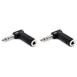 HOSA GPP-273 1/4" TRS to 1/4" TRS Right Angle Adaptor (Pack of 2)