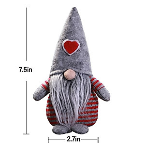Christmas Gnome, Christmas Valentine's Day Decorations, Mini Sized 7.5 Inch Swedish Tomte Nisse Christmas Ornaments for Home Porch Garden Patio