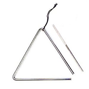 DD 7" Chrome Music Percussion Triangle, Striker & Case New!