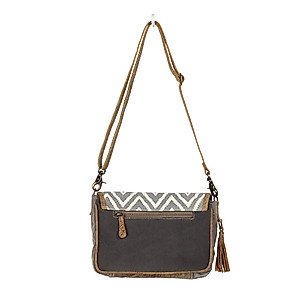 Myra Bag Utilitarian Upcycled Canvas & Cowhide Crossbody Bag S-1348