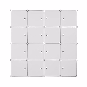Customizable Modular Closet Organizer Stackable Shelves, Hanging Rod, and Multifunctional Design with White Doors