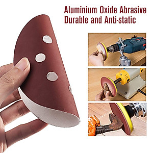 LotFancy 5 Inch 8 Hole Sanding Disc, 60PCS 40 60 80 100 180 240 Grit Assorted Sandpaper, Random Orbital Sander Pad, Hook and Loop Sand Paper