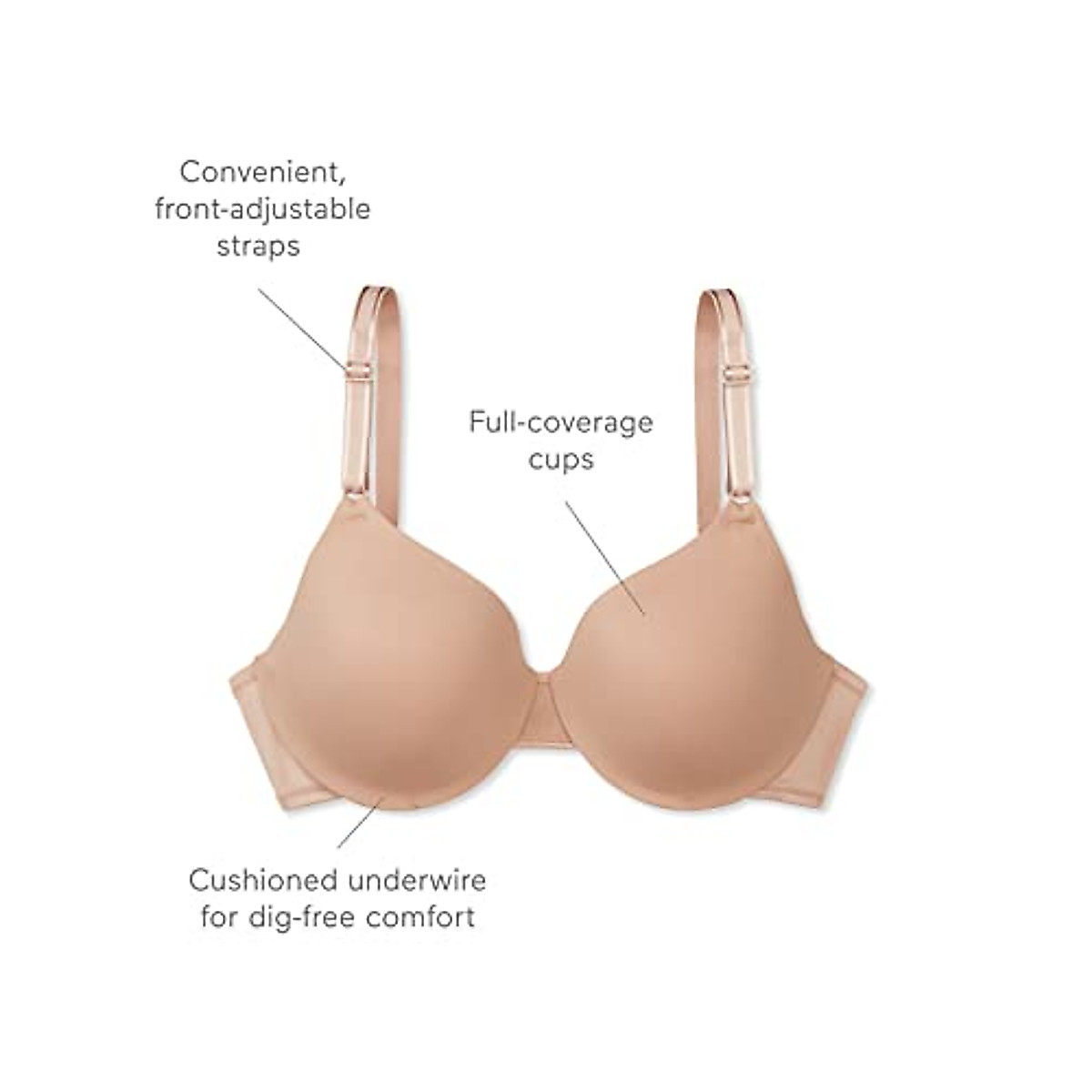Warner's womens This is Not BraÂ™ Cushioned Underwire Lightly Lined T-shirt 1593 bras, Toasted Almond, 38C US