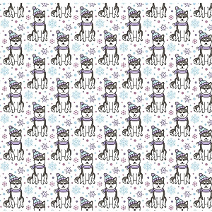 Stesha Party Winter Husky Puppy Dog Gift Wrap Present Wrapping Paper 30 x 20 Inch (3 Sheets)
