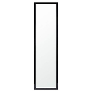 Truu Design Over-The-Door Classic Full Length Mirror,12 x 48 inches, Black, Wall Mounted Mirror, Large Body Mirror with Rectangular Framed for Bedroom Bathroom Living Room Décor