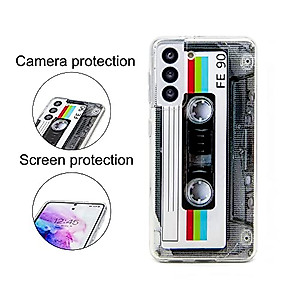 FAteam Case for Galaxy S21 5G, Shockproof Scratchproof with TPU Soft Bumper Retro Cassette Tape Case Compatible with Samsung Galaxy S21 5G (6.2 Inch)