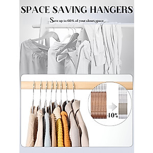 HOUSE DAY Plastic Hangers 50 Pack, Plastic Clothes Hangers Non Slip Hangers, Heavy Duty Plastic Hangers with 360° Swivel Hook, Ultra Thin Hangers Space Saving, Gray Hangers for Closet