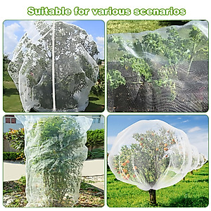 7.8 x 7.8 ft Large Fruits Tree Netting Cover with Zipper and Drawstring,Garden Insect Netting Plant Cover Transparent Bird Plant Barrier Flower Fruits Mesh Screen for Preventing Deer Squirrel Bug