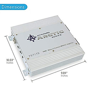 Pyramid 2 Channel Car Stereo Amplifier - 1000W Dual Channel Bridgeable High Power MOSFET Audio Sound Auto Small Speaker Amp Box w/ Crossover, Variable Gain Control, RCA IN/OUT, LED Indicators PB717X