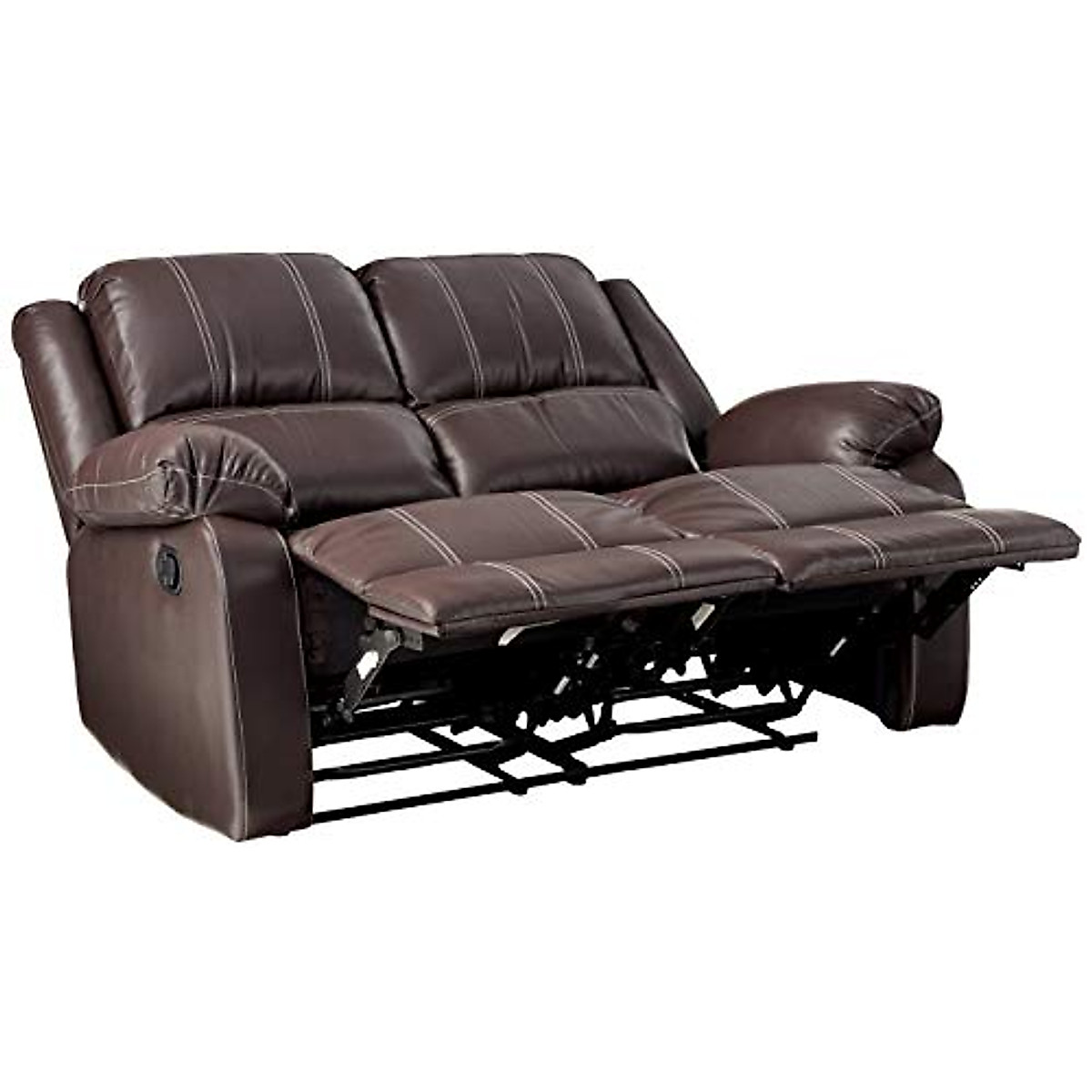 ACME FURNITURE Zuriel Brown Faux Leather Reclining Loveseat