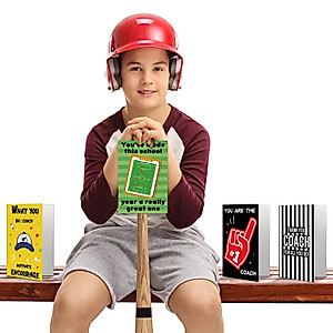 24 Sets Thank You Card for Coach Gifts Greeting Card with Envelopes and Stickers for Coach Teacher Appreciation Gift for Men Basketball Baseball Soccer Football Birthday Athlete