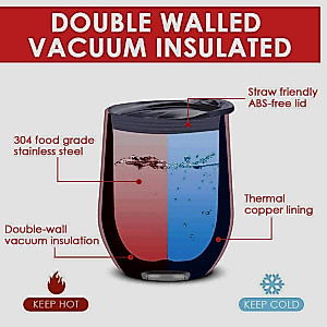 PAW8888 1969 55th Birthday Wine Tumbler Gift for Him Her, Gifts for Men, Women, Cross Vintage 1969 Aged To Perfection. Double Wall Stainless Steel Stemless Insulated Wine Glass - Purple