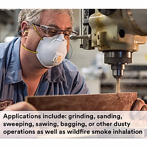 3M Particulate Respirator 8511Pro, N95, Disposable, Grinding, Sanding, Sawing, Sweeping, Dust, Smoke, 5/Pack