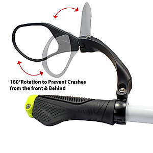 Hafny New Handlebar Bike Mirror, HD,Blast-Resistant, Glass Lens, HF-MR088LS (Left) (HF-M903LS-FR01 (Handlebar Fitting Left Side, Silver Glass))