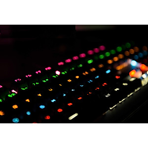 Blue Switch Mechanical Gaming Keyboard - Backlit Wired Gaming Keyboard - 104 Standard Keys - PC Gaming Keyboard for Windows Computer Gamers