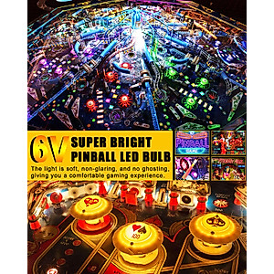 GE44 47 Pinball Machine LED Bulbs BA9S DC/AC 6.3V/6V Coin-Operated Video Old Fashioned Radio Arcade Pinball Gaming Light Bulb 755 756 1893 1895 1847,White,15 Pack