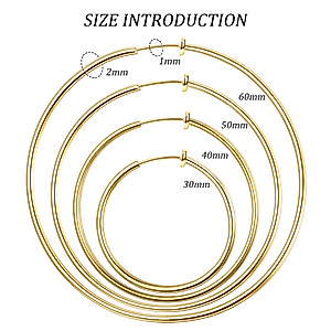 LOYALLOOK 4 Pairs Stainless Steel Clip On Hoop Earrings for Women Fake Hoop Earrings Spring Hoop Earrings For Non-Pierced Ears