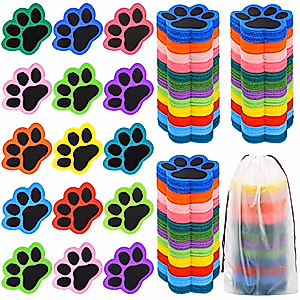 120 Pieces Paws Carpet Markers Sit Paw Carpet Dots Paw Floor Markers Multicolor Prints for Kids Classroom Home Decoration Elementary School Teacher Gym Class Supplies, 5 x 4 Inches