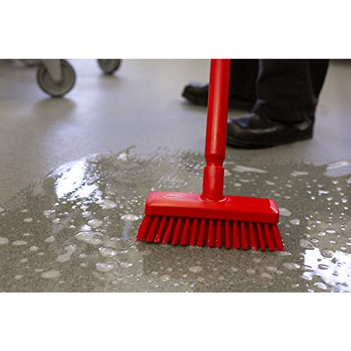 Vikan Compact Wall/Deck Scrub, Hard 8.858" Red, One size, Multi