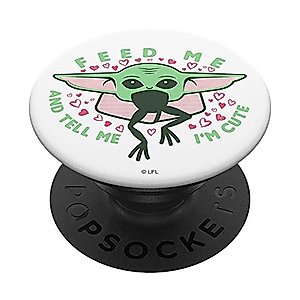 Star Wars: The Mandalorian Valentine's Day Grogu Feed Me PopSockets PopGrip: Swappable Grip for Phones & Tablets