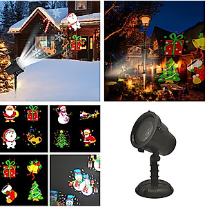 Christmas Projector Lights Outdoor Projector Lights Waterproof Plug in Moving Effect Wall Mountable for Halloween Christmas Holiday New Year Home Party Decoration Show (Reindeer Santa)
